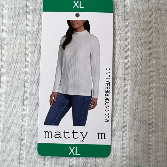 Matty M | Tops | Matty M Womens Xl Heather Pearl White Ribbed Top ...